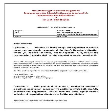 Negotiating in English | PDF