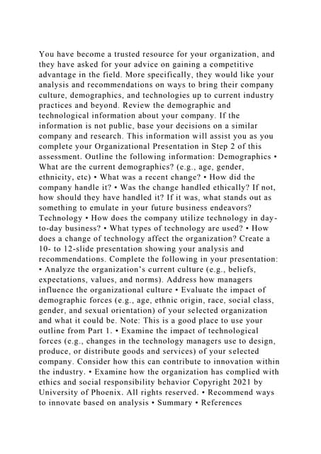 Mgt 526 wk 6 apply signature assignment organization presentation | DOCX | Educational ...