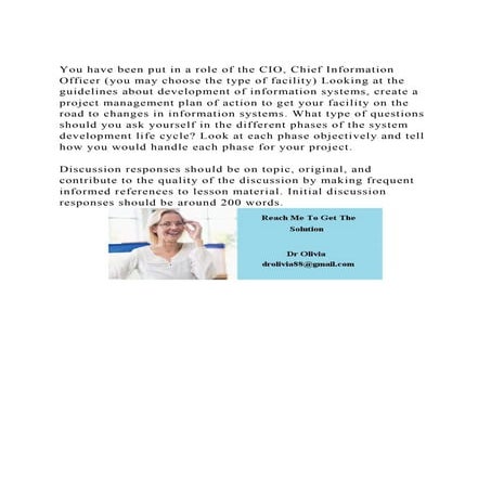 You have been put in a role of the CIO, Chief Information Officer | DOCX | Business | Business ...