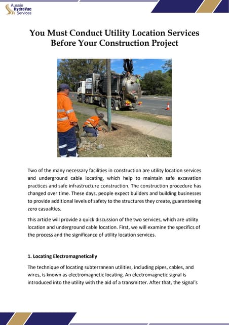 A Comprehensive Guide on Cable Location Services Detections Method ...