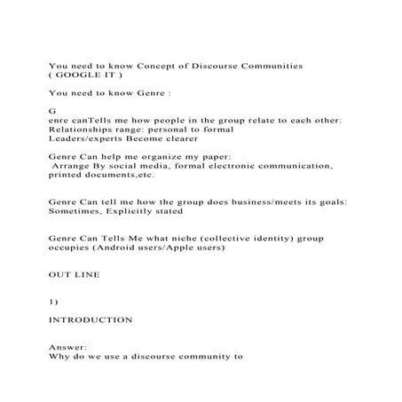 You need to know Concept of Discourse Communities( GOOGLE IT ).docx