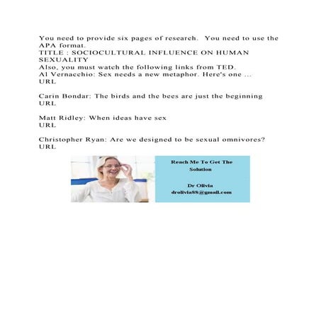 You need to provide six pages of research. You need to use the APA .docx