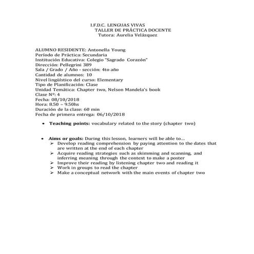 lesson plans, class 4 | DOCX