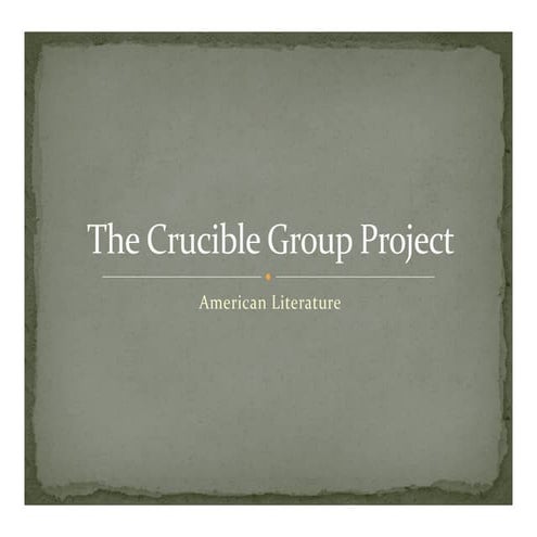 Youngblood The Crucible Group Project | PDF