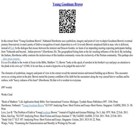 Young Goodman Brown | PPT