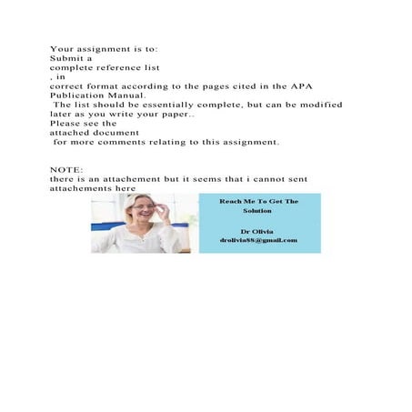 Your assignment is toSubmit a complete reference list, in c.docx