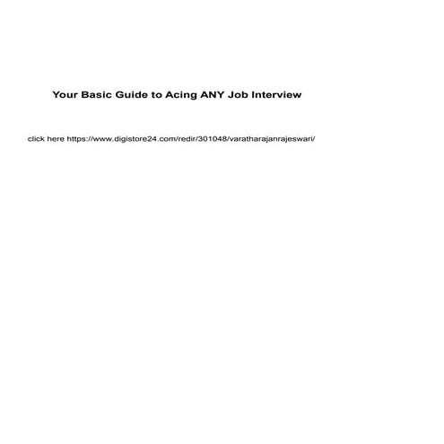 Your basic guide to acing any job interview | PDF
