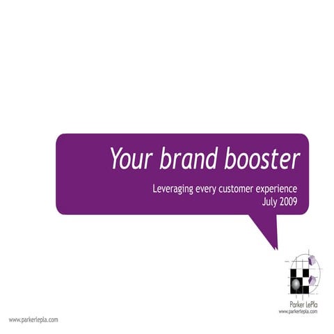 Your Brand Booster: How to leverage every customer experience | PPT