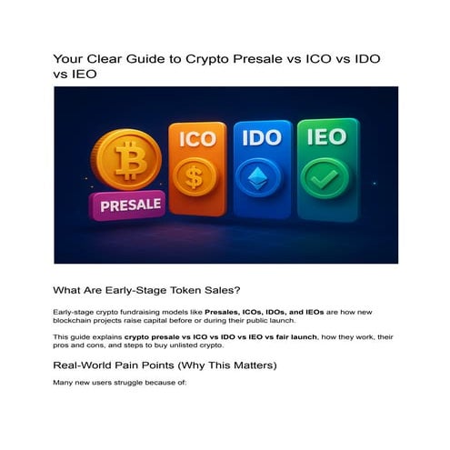 Your Clear Guide to Crypto Presale vs ICO vs IDO vs IEO | PDF