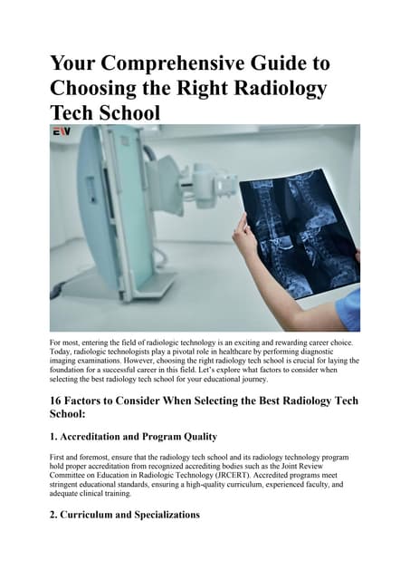 Radiology Tech School: A Comprehensive Guide | Enterprise Wired | PDF Radiology Tech School: A Comprehensive Guide | Enterprise Wired | PDF