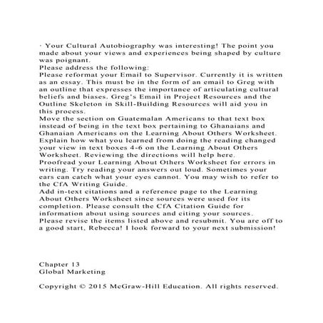 · Your Cultural Autobiography was interesting! The point you made .docx