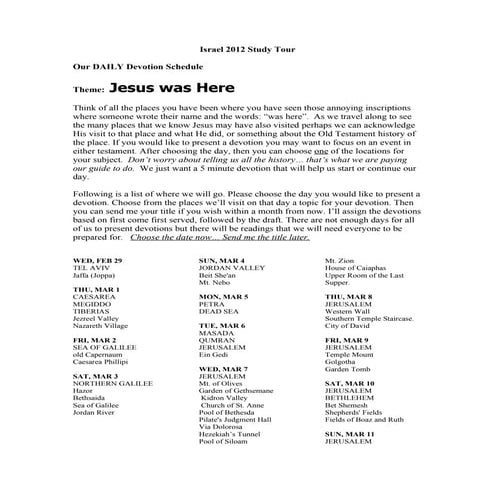 Your daily devotion schedule | PDF