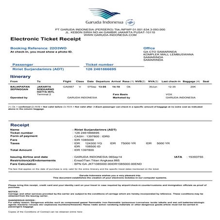Your electronic ticket receipt | PDF