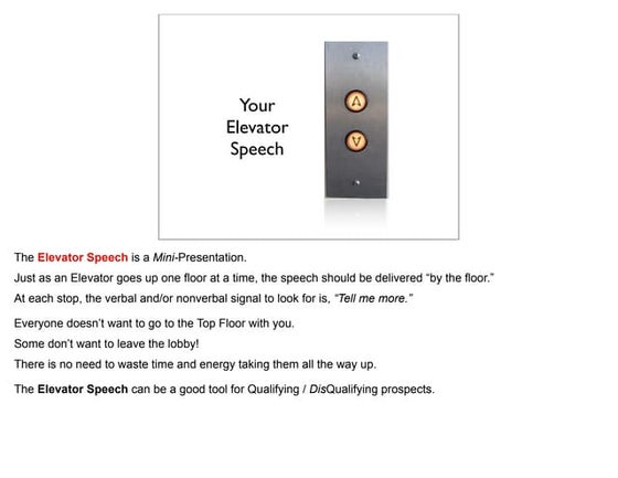 Ten Rules for Creating a Compelling Elevator Speech | PPT