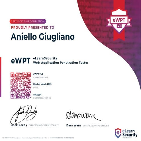 eWPT Certificate | PPT
