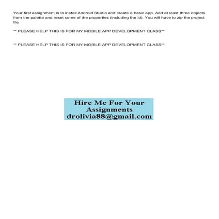 Your first assignment is to install Android Studio and creat.pdf | Computing | Technology ...