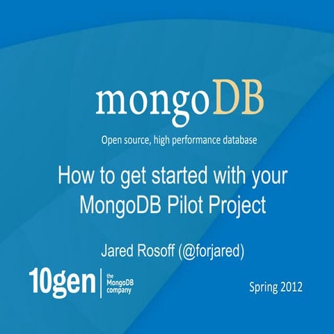 How To Get Started With Your Mongodb Pilot Project Pdf Databases Computer Software And 4778