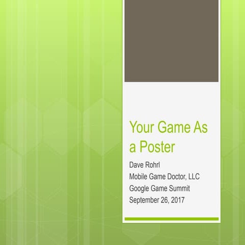 Your Game as a Poster | PPTX