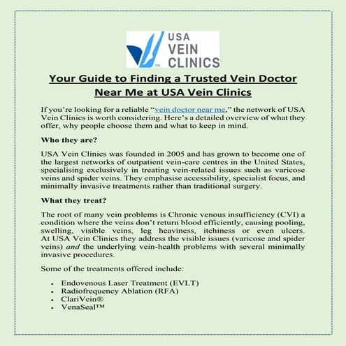 Your Guide to Finding a Trusted Vein Doctor Near Me at USA Vein Clinics.pdf