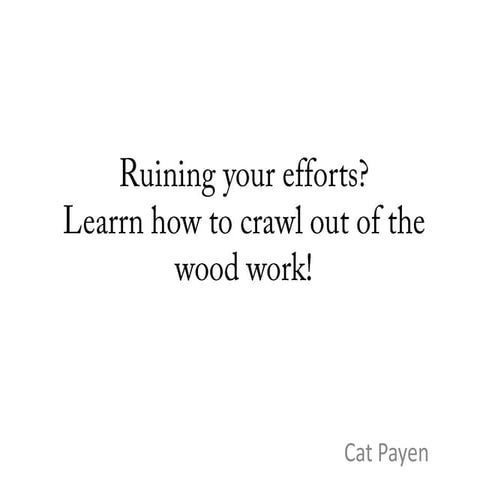 Ruining Your Own Efforts? Learn How to Crawl Out of the Wood Work. | PPTX