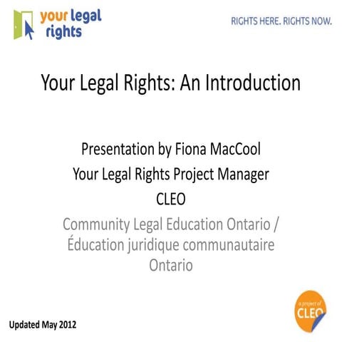 Your legal Rights: An Introduction may 2012 | PPT