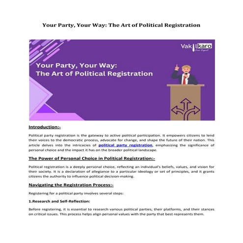 Your Party, Your Way: The Art of Political Registration | DOCX