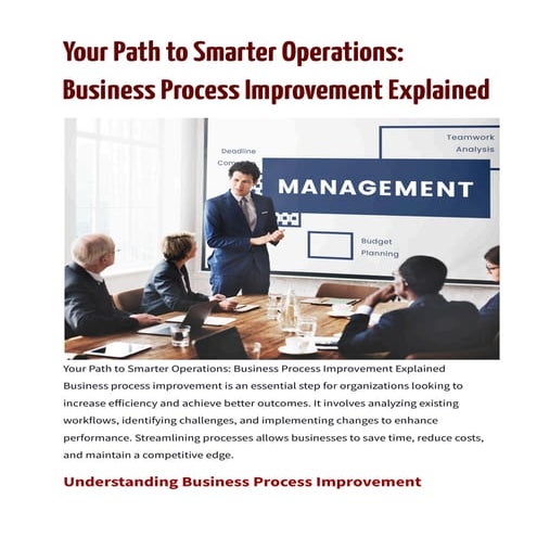 Your Path to Smarter Operations: Business Process Improvement Explained ...