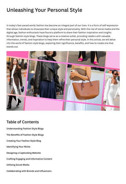 Introduction to Exploring Latest Fashion Trends | PDF