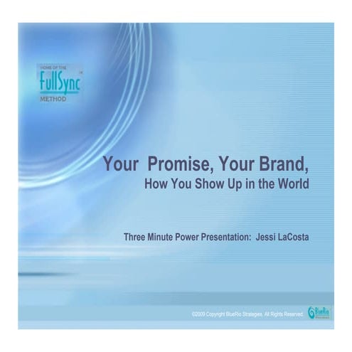 Your Promise Your Brand, Power Presentation | PDF | Advertising ...