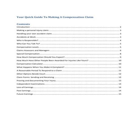 Your quick guide to making a compensation claim | PDF