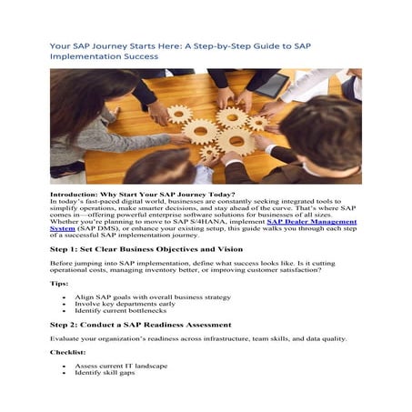 Your SAP Journey Starts Here A Step-by-Step Guide to Successful SAP ...