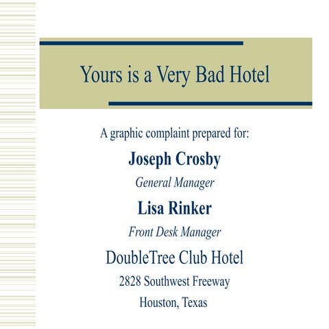 Yours is a Very Bad Hotel | PPT