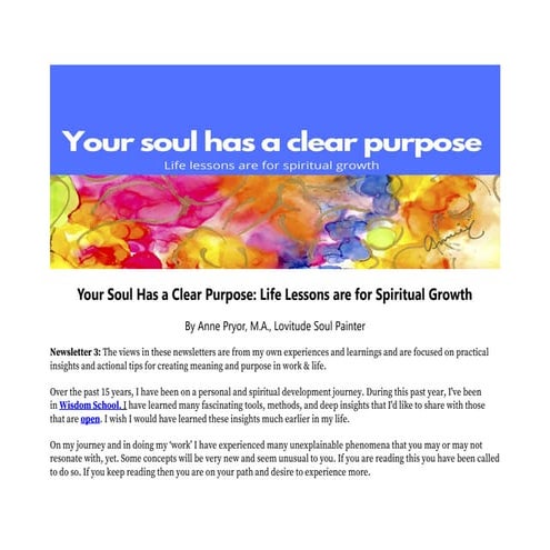 Your Soul Has a Clear Purpose: Life Lessons Are For Spiritual Growth by ...