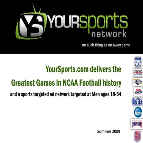 YourSports.com Media Kit - Summer 2009 | PDF | Home Entertainment Systems | Consumer Electronics