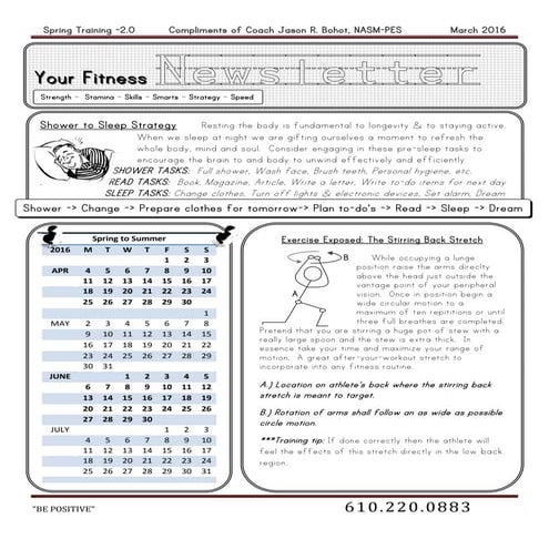 Your spring fitness newsletter 2016 | PDF