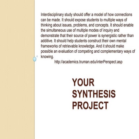 Your synthesis project | PPTX