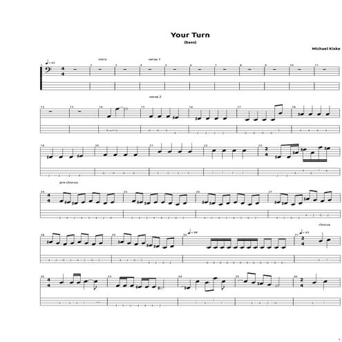 Bass Tabs "Your Turn" (Helloween) | PDF