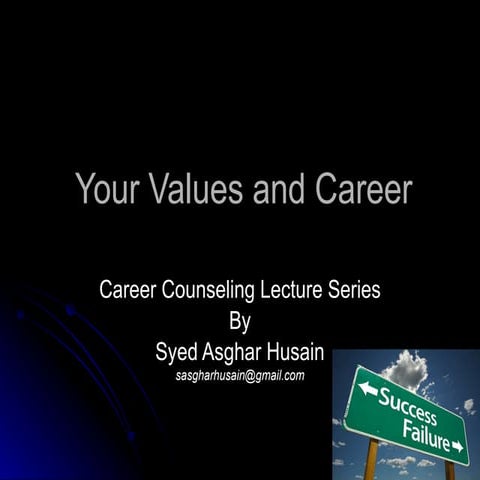 Your Values And Career | PPT
