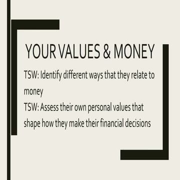 Your values & money | PPT