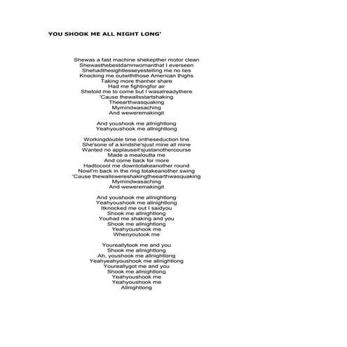 You shook me all night long | DOCX