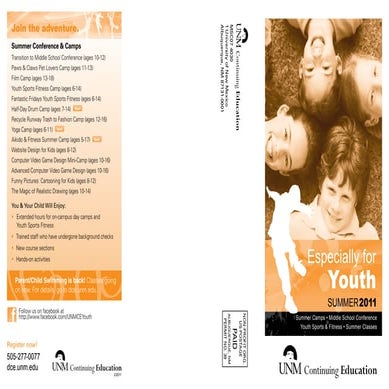 Youth Summer 2011 brochure UNM Continuing Education | PPT