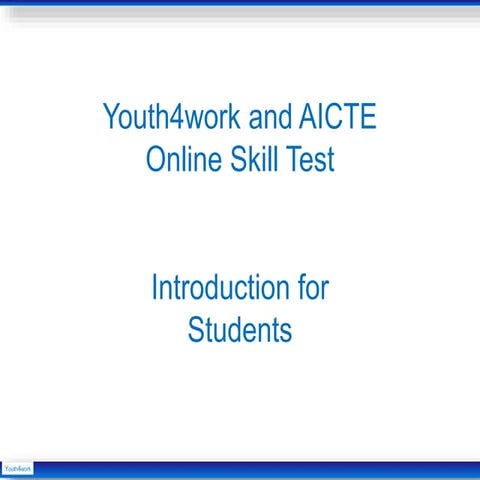 Youth4work AICTE Skill Test | PPTX