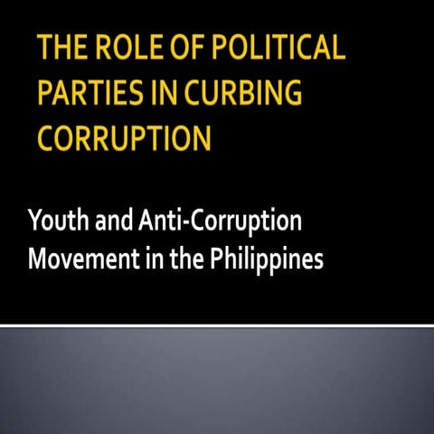 Youth and the anti corruption movement in the philippines | PPTX