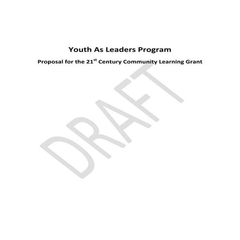 Youth as leaders proposal 21st century grant | PDF | Education
