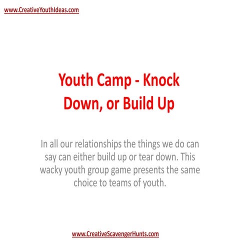 Christian Object Lesson - Knock Down, or Build Up | PPTX