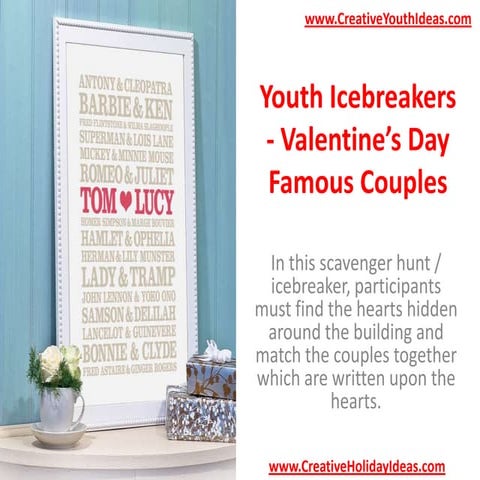 Youth Icebreakers - Valentine’s Day Famous Couples | PPTX