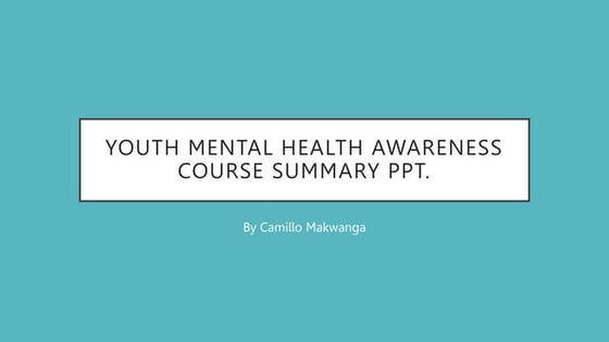 Mental Health and Wellbeing Orientation Lecture | PPTX | Brain and ...