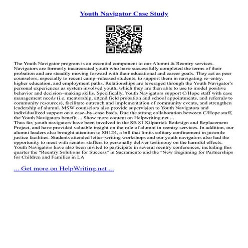 Youth Navigator Case Study | PDF