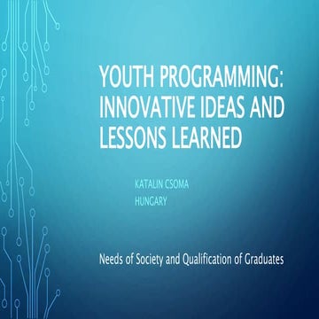 Youth programming: innovative ideas and lessons learned | PPT