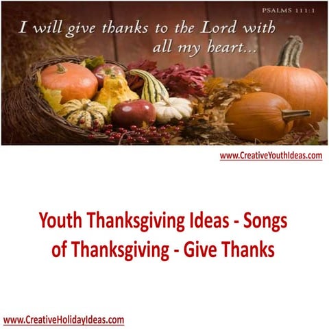 Youth Ideas: Songs of Thanksgiving - Give Thanks | PPTX
